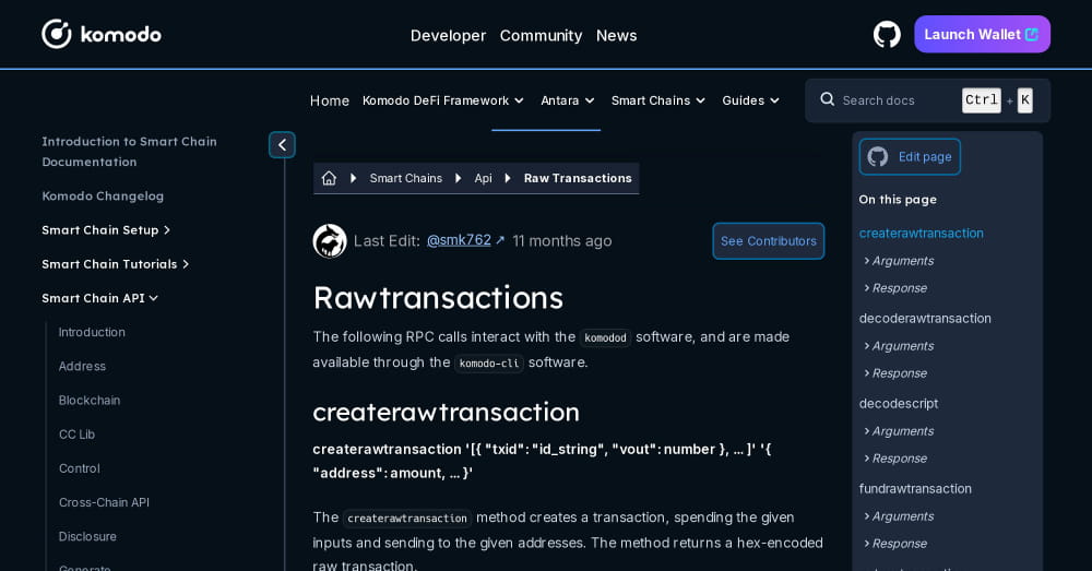 Smart Chain Rawtransaction Methods
